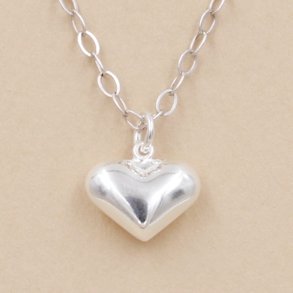 Beach City Vault | Jewelry | Puffed Heart Pendant Necklace 925 Sterling ...